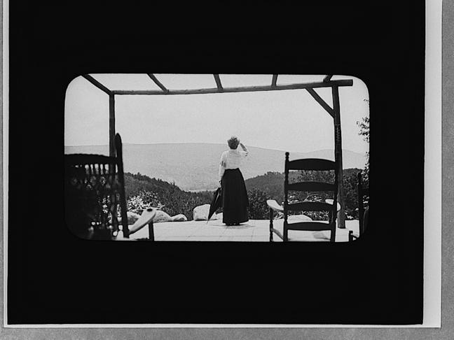 Josephine Dickman on porch, Yama Farms Trip | Objects | George Eastman ...